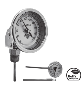 TERMOMETRO BIMETALICO, DIAL 3", 0-100°C, 6MMX100MM, 1/2" NPT ANGULO ...